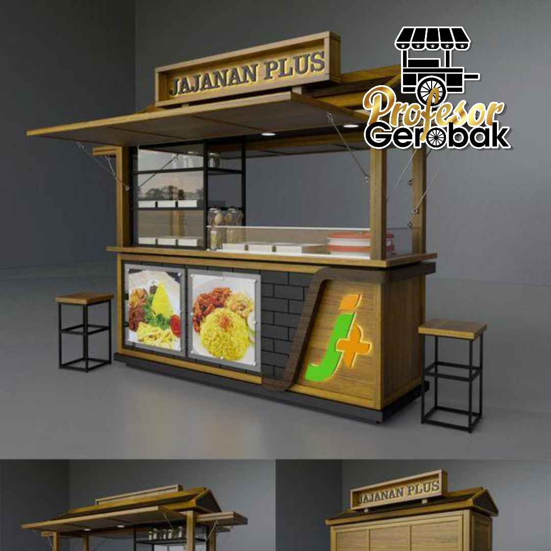 Gerobak Kayu Kekinian untuk Usaha Kuliner Modern - Profesor Gerobak