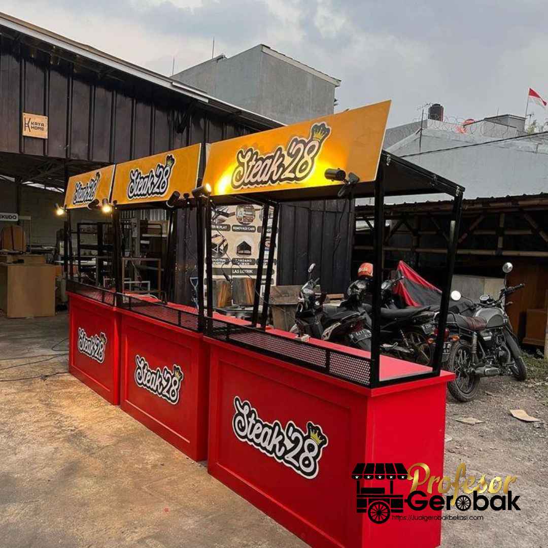 Contoh Desain Booth Makanan kekinian yang auto-laris - Profesor Gerobak